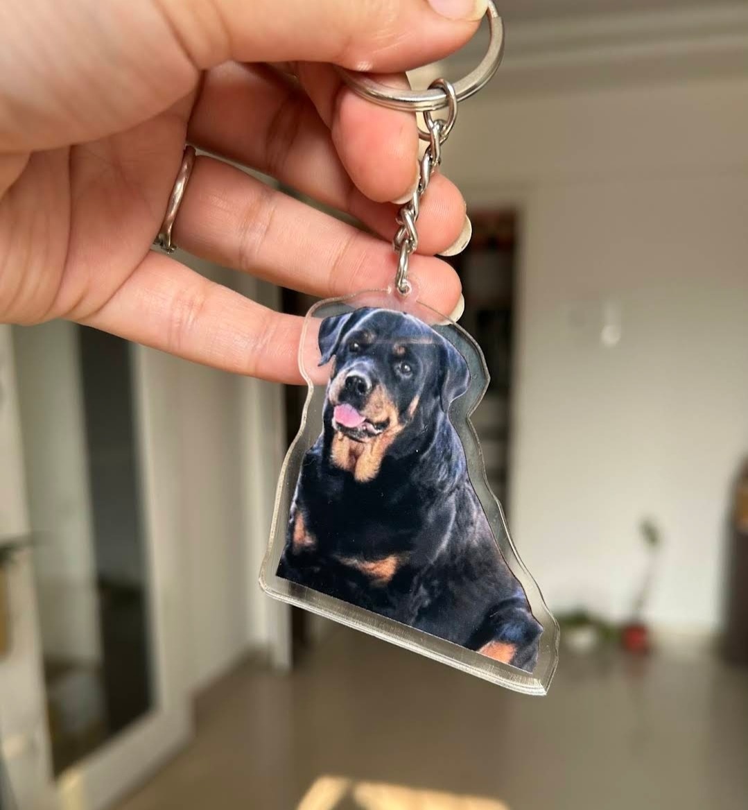 Personalized Pet Photo Acrylic Keychain – Cool Vibe